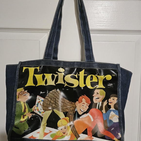Bags | Twister Themed Tote Bag Black And Multicolor | Poshmark